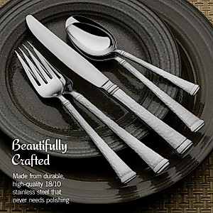 Mikasa Hammered Harmony 18.10 Stainless Steel 65-Piece Cutlery Set, Service For 12