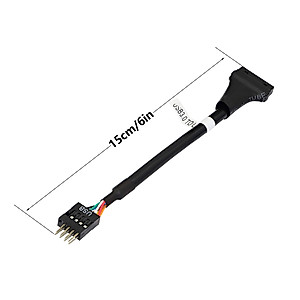 SinLoon USB 3.0 Header to USB 2.0, USB 3.0 19 Pin Female to USB 2.0 9 Pin Connectors Motherboard Cable for Data Transmission 2-Pack (19Pin Female)