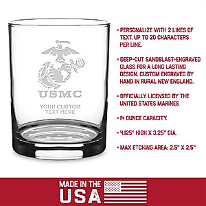 7.62 DESIGN Personalized USMC EGA 14 oz. Double Old Fashioned Glass