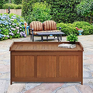 Furinno FG17685 Tioman Outdoor Patio Furniture Hardwood Deck Box in Teak Oil, Natural