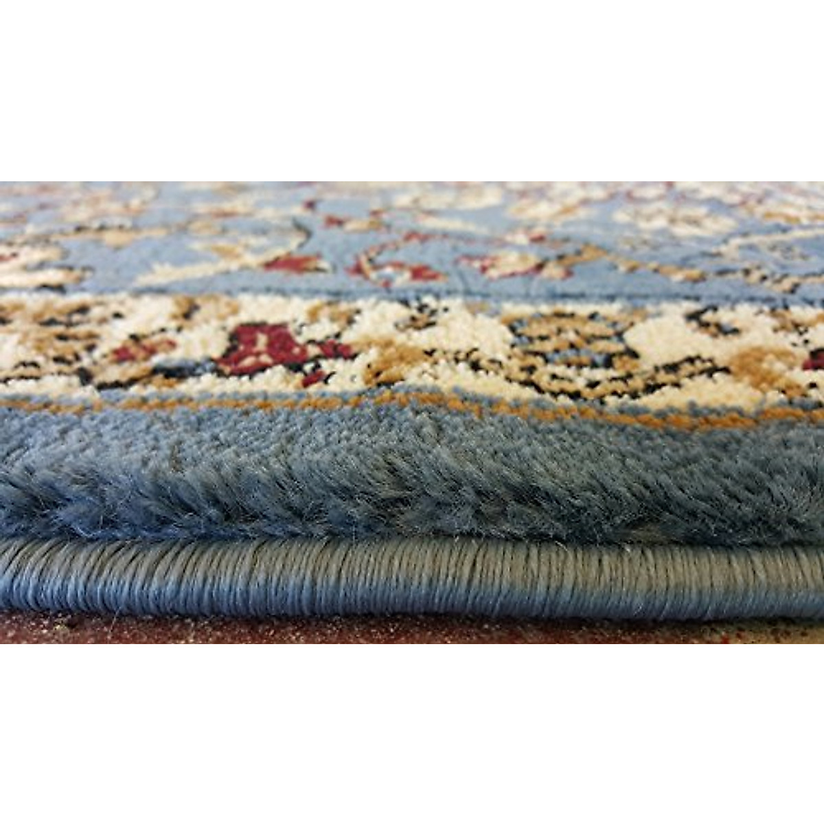 Deir Debwan Traditional Oriental Door Mat Area Rug Blue Persian (330,000 Point) Design 603 (2 Feet X 3 Feet)