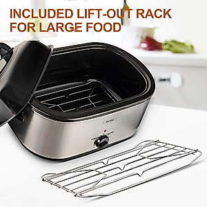 24 Quart Turkey Roaster Oven with Removable Pan and Rack & Triple Slow Cooker Food Warmer