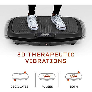 LifePro Turbo 3D Vibration Plate Exercise Machine - Dual Motor Oscillation, Pulsation + 3D Motion Vibration Platform | Full Whole Body Vibration Machine for Home Fitness & Weight Loss. (Black)
