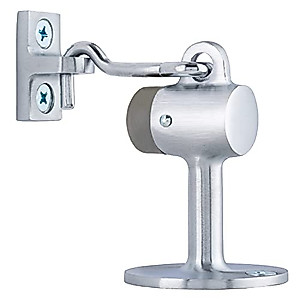 BRINKS Commercial - Floor Door Stop with Holder, Satin Chrome Finish - Non-Obtrusive Option to Protect Doors and Walls
