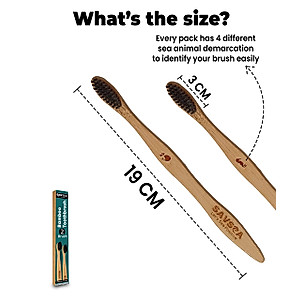 SAVSEA Bamboo Toothbrush Soft Bristles with Medium Bristles for Adults (2 Toothbrushes)