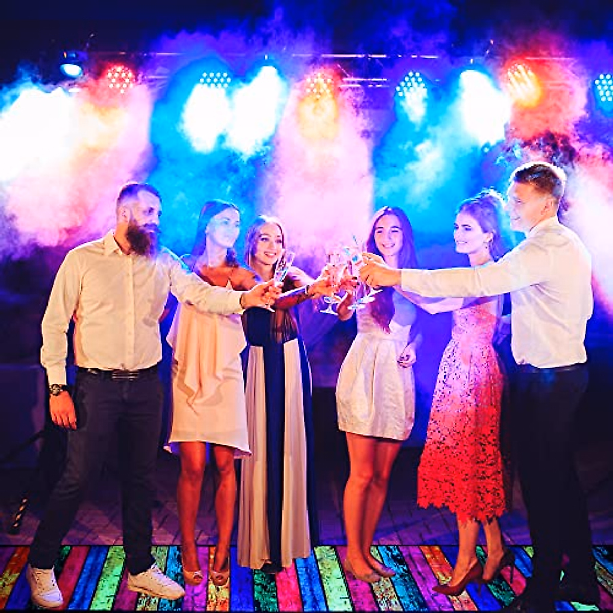 SEBKQ Neon Dance Floor Runner Rugs, UV Black Light Reaction Non-Slip Carpet, Glow in The Dark Party Supplies for Birthday, Wedding, Raves(118in×23in×0.39in)