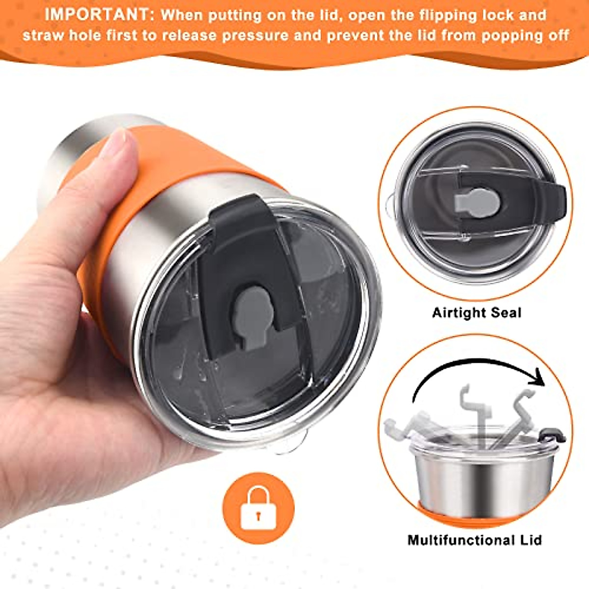 Wownnic Kids Cups with Lid and Straw- 6 Packs 12Oz Stainless Steel Cups for Kids– Leakproof Closed Buckles Kids Tumblers– Comfortable and Safe Sippy Cups- Spill Proof Toddler Cups