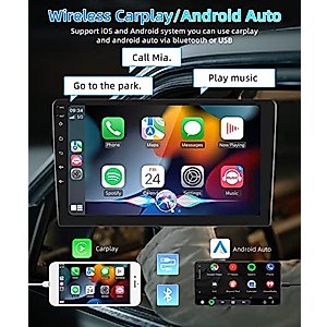 2+32G Android Radio for Honda Accord 8th 2008-2013 Support Wireless Carplay&Android Auto with 10.1" Touchscreen GPS Navigation Bluetooth USB WiFi FM/RDS Radio Receiver Backup Camera Head Unit Player