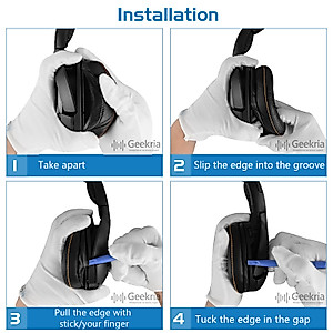 Geekria Earpad and Headband Set, Compatible with SteelSeries Siberia 800/840 Headphone, Repair Parts Suit (Black)