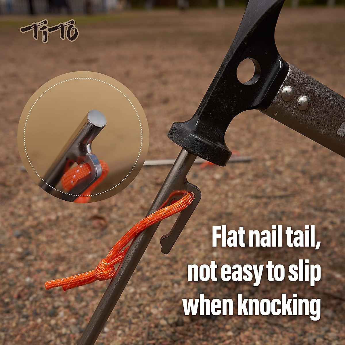 TiTo Titanium Tent Pegs Stakes Lightweight Snowfield Grassland Heavy Duty Tent Nails for Outdoor Camping Hiking and Plant Support Garden Stakes 4pcs/6pcs (8×300mm-4pcs)