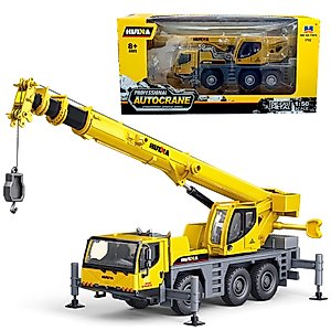 Gemini&Genius 1/50 Scale Autocrane Toys, Crane Truck Construction Vehicle, Alloy Boom Truck Engineering Car Models, Great Gifts, Collections, Cake Toppers, Room Decoration for Kids