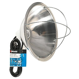 Woods 0165 Brooder Lamp with Bulb Guard;10.5 Inch Reflector and 6 Foot Cord (250 Watt; 18/2 SJTW); 0