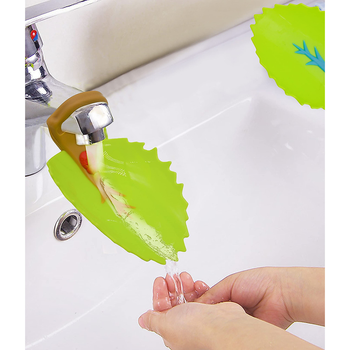 3 Pack Safety Leaf Design Faucet Extender for Hand Washing Hand Wash Helper Bathroom Sink