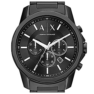 Armani Exchange Men's Quartz Watch with Stainless Steel Strap, Black, 22 (Model: AX1722)