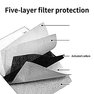 Valentines Cloth Face Mask With Filter Pocket Romantic Heart Shapes Doodle Love Theme Anniversary,Washable Face Bandanas Balaclava Dust-Proof Reusable Fabric Mask With 2 Pcs Filters,Ruby Black White