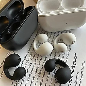 MONKPEAR Wireless Ear Clip Bone Conduction Headphones - Mini Bone Conduction Headphones, Open Ear Headphones Wireless Bluetooth for Running Sports (Black)