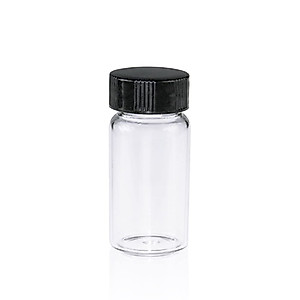 LabZhang 100 Pcs Glass Vials with Screw Caps, Small Liquid Sample Vial, Leak-Proof Vial (5ML, Clear)