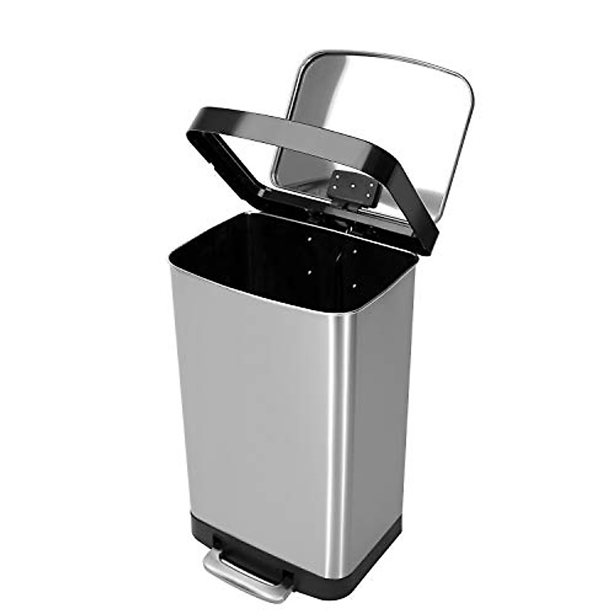 Innovaze 14.5 Gal./55 Liter Rectangle Step-On Stainless Steel Trash Can for Kitchen