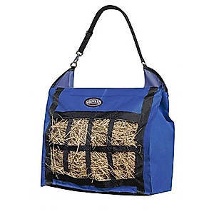 Showman Nylon Slow Feed Hay Tote Bag Heavy Duty and Durable Easy To Fill and Carry (Royal Blue)