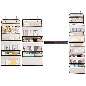 over the door shoe organizer, Two 3-Shelf Separable Baby Organizer, over the door organizer with 4Door Hangers and 12Hook and Loop Strips,Door Organizer Hanging for All Doors Lockers and Cribs (Beige)