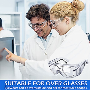 OXG 6 Pack Safety Glasses Over Eyeglasses Anti-Fog, ANSI Z87.1 Clear Safety Goggles Eye Protection Glasses for Men and Women Construction, Labs, Shooting