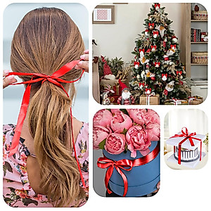 Red Ribbon for Gift Wrapping Red Christmas Ribbon for Christmas Tree Red Satin Ribbon Red Ribbon Week 3/8 in 25 Yards Red Hair Ribbon Red Gift Ribbons Lei for Invitation Red Ribbons