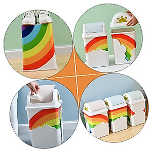 BUGUUYO Cloud Rainbow Trash Can Creative Small Waste Bin for Home Office Kids Room and Bathroom Adorable Design for Stylish and Functional