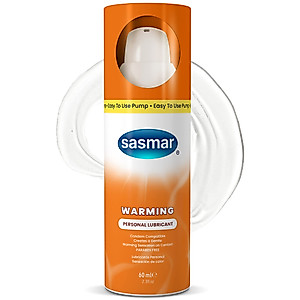 SASMAR Warming Lubricant Men, Women, Couples, Him, Her – Water Based Personal Lube - Long lasting Formula, Paraben Free, No Residue – Compatible With All Condoms & Toys - 2.3 oz
