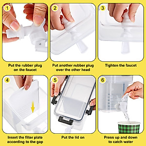 3 Pcs Plastic Drink Fridge Dispenser with Spigot, Clear Beverage Dispensers for Parties with Handle and Daily Use, Juice Milk, Tea, Containers Drink Dispenser with Lids for Fridge Water Dispensers