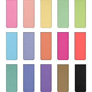 15 Pieces Magnetic Bookmarks Colorful Magnetic Page Markers for Student Stationery Reading Accessories (Color Set 2)
