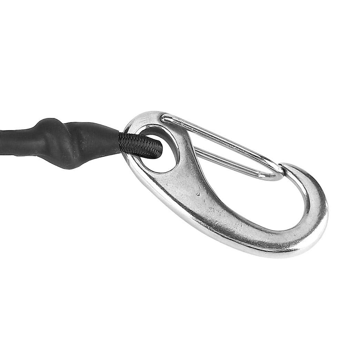 Tbest Canoe Lease,Correa De Remo,Kayak Paddle Leash,Elastic Kayak Canoe Safety String,Fishing Rod Pole Leash,Lanyard String Cord with Carabiner Clip for Paddling(Black)