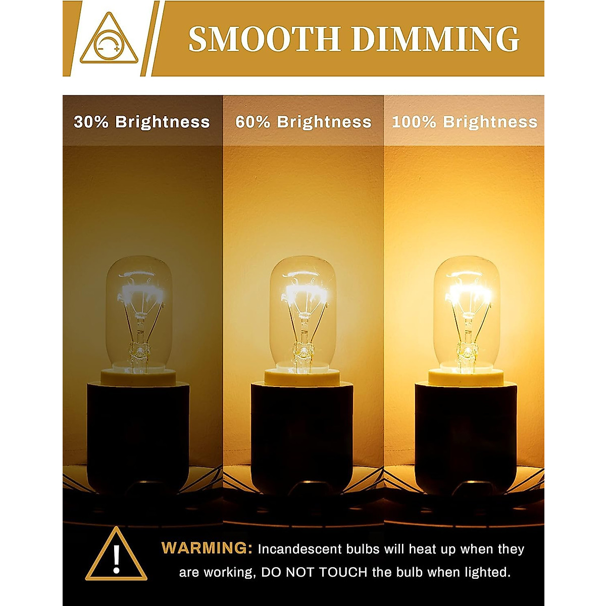 Light Bulb for Whirlpool Microwave - Microwave Light Bulb Fits for Whirlpool Maytag GE Amana Over The Range Hood Microwave, Dimmable with 125V 40W E17 Base, Kitchen Night Light