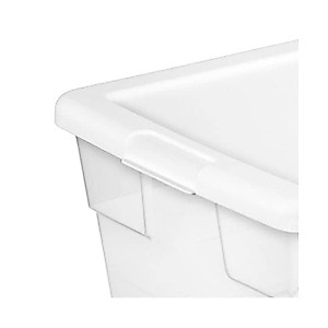 16448812 (QT) Storage Box Container, White Lids & Clear Base (S20)
