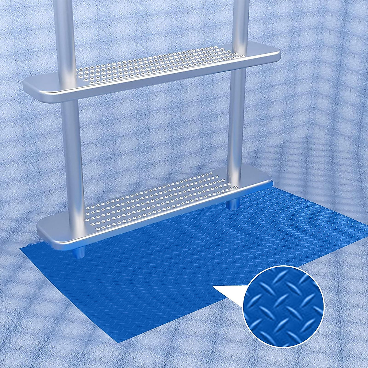 Poolzilla Swimming Pool Ladder Mat - 36" x 36" - Premium Protective Pad for Liner