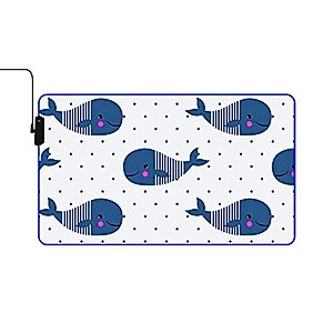 Cute Funny Animal Cartoon Polka Dot Art Large Mouse Pad Gaming Mouse Pad RGB Laptop USB Illuminated LED Home Office Accessories Desk Pad