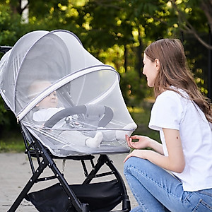 DUOMI Mosquito Net for Stroller,Encrypted Stroller Mosquito Net Full Cover with Double Zipper, Breathable & Foldable Netting for Baby Stroller Mosquito Net