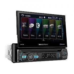 Soundstream VR-75B Single DIN Bluetooth in-Dash DVD/CD/AM/FM Car Stereo Receiver with 7" Foldout Touchscreen