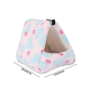 Pet Hammock, Plush Winter Pet House Hanging Cage Nest Swing Tent for Bird Squirrel Rabbit Keep Warm Hammock Pink 8.7 x 8.3inch(22 x 21cm-Pink)