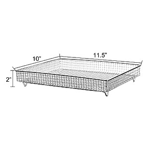 Elsjoy 2 Pack Air Fryer Basket Oven Replacement Basket, Compatible with TOA-60/65 Convection Oven Air Fryer Toaster, 304 Stainless Steel Wire Rack Baking Cooling Rack