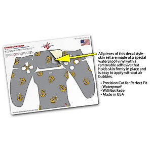 WraptorSkinz Skin Wrap compatible with Sony PS5 DualSense Controller Anchors Away Gray (CONTROLLER NOT INCLUDED)