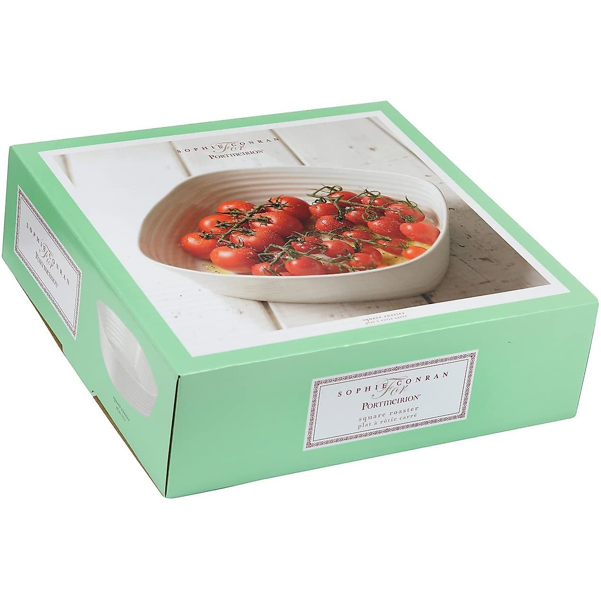 Portmeirion Sophie Conran White Square Roaster | 11 Inch Baking Pan for Oven | Deep Casserole Dish | Made from Fine Porcelain | Dishwasher and Microwave Safe