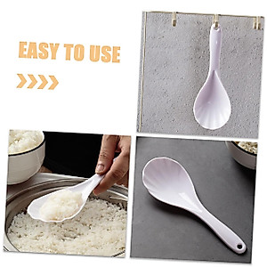 Mikinona 2pcs Rice Spoon Rice Paddle Spoon Convenient Rice Spatula Reusable Rice Paddle Compact Rice Scooper Convenient Rice Paddle Non-stick Spoons Rice Cooker White Pp Household