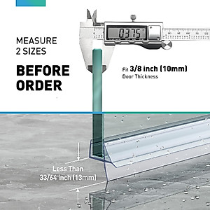 FCSOTSPS Shower Door Bottom Seal, 2 PCS 3/8" x 36" Shower Door Sweep for 3/8 Inch Glass, Frameless Glass Shower Door Seal Strip,Stop Shower Leaks and Create a Water Barrier (10MM)