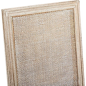 chairus Farmhouse Rattan Dining Chairs Set of 6, Leather French Country Chairs with Square Back, Rustic Wood Legs Side Chairs for Kitchen/Restaurant/Dining Room/Living Room, Grey - 6 PCS