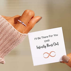 Infinity Ring for Women, Silver Love Knot Ring for Women, Promise Matching Couple Ring for Wife, Infinity Knot Ring for Girlfriend, Valentines Day Gift Infinity Ring for Women (all S 08)