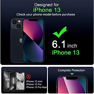 IMBZBK 3 Pack Screen Protector for iPhone 13 Tempered Glass with 3 Pack Camera Lens Protector, Accessories 9H Anti Scratch for Apple 13, 2.5D Curved, Case Friendly, Transparent