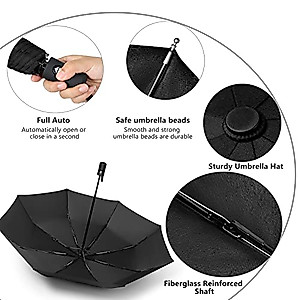 CYBYQ-Family 2 PACKS Travel Umbrella Compact Windproof Automatic Umbrellas for Rain Small Folding Strong and Portable Automatic Open and Close - Men and Women