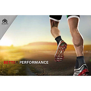 AndeKit Ankle Brace Support,Compression Sleeve(1PR)-relieves Plantar Fasciitis,Achilles tendonitis, sprained,Swelling.Foot Brace-Exercise,Sports,Gym,(L-Black)