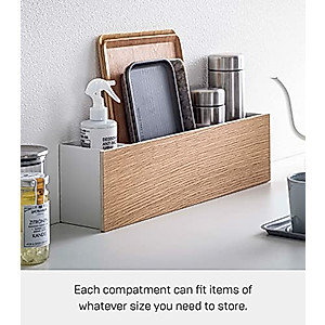 Yamazaki Home Storage Box | Steel | Desk Organizer, One Size, Ash