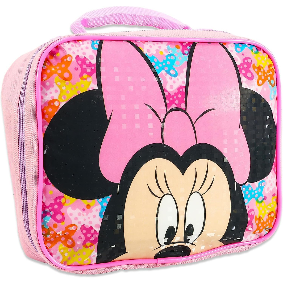 Fast Forward Minnie Mouse Mini Backpack with Lunch Box Set - Bundle with 11" Minnie Backpack, Minnie Mouse Lunch Bag, Water Bottle, Stickers, More | Minnie Backpack for Toddlers